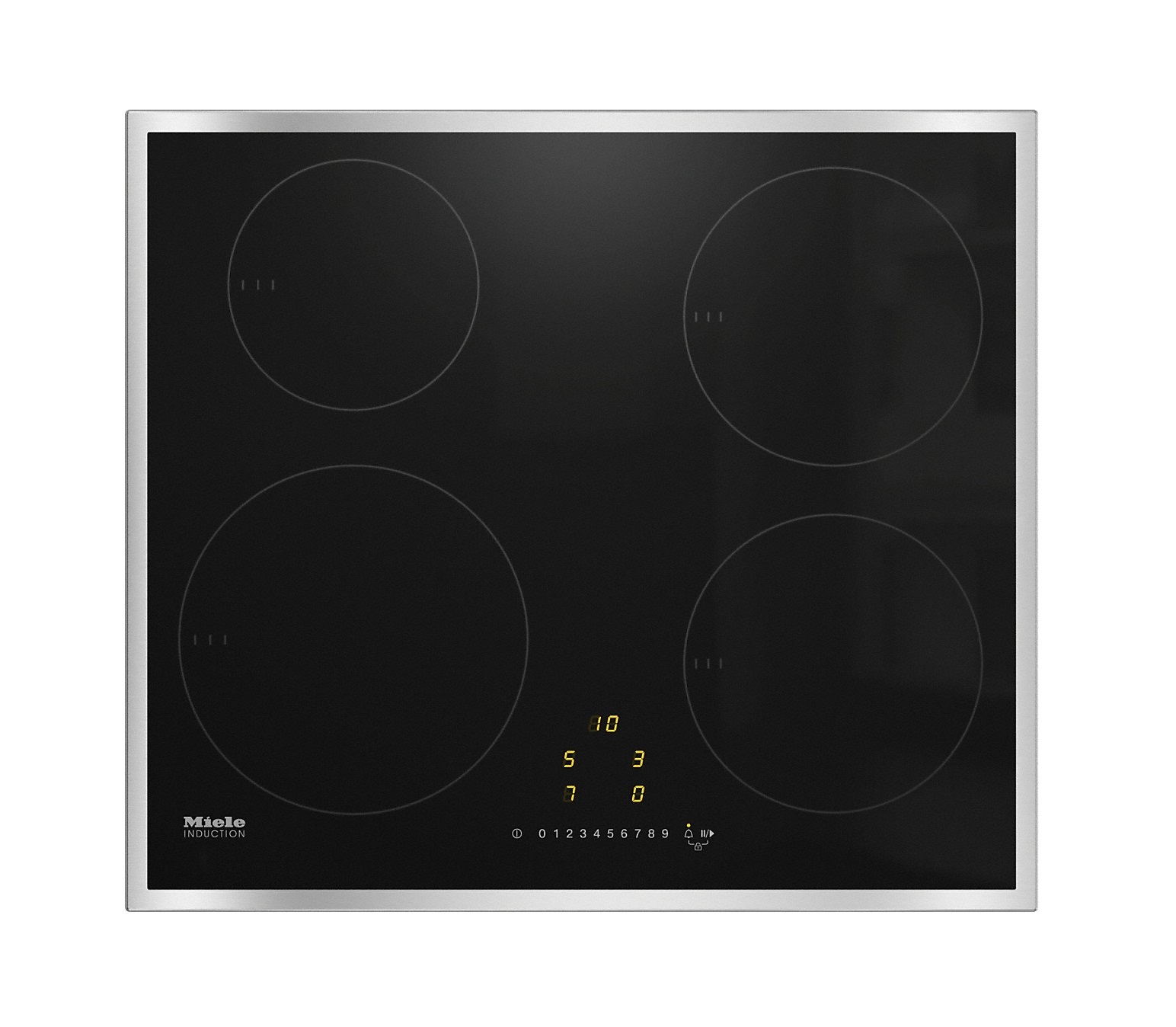 Miele Built-In Electric Hob, 4 Burners, 60 cm, Black Ceramic - KM 7201 FR