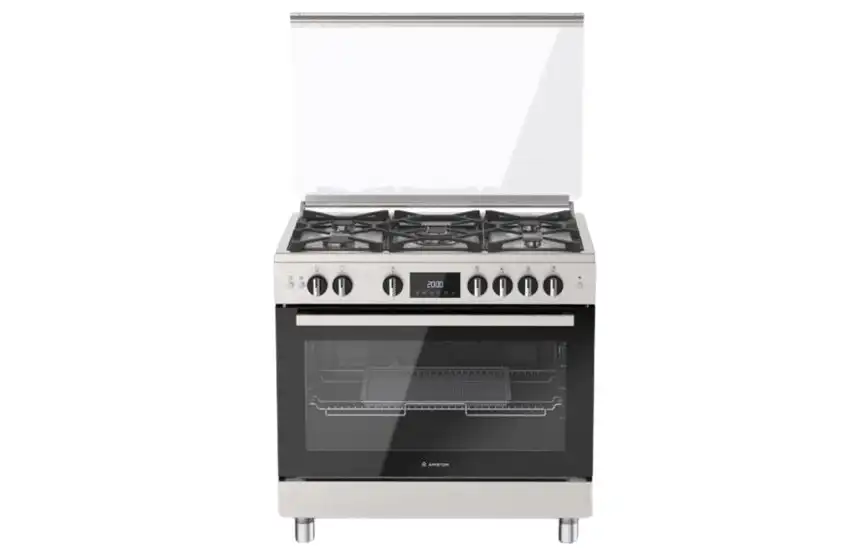 Ariston Cooker, 5 Burners, Digital Screen, Cast Iron Holders, Full ...